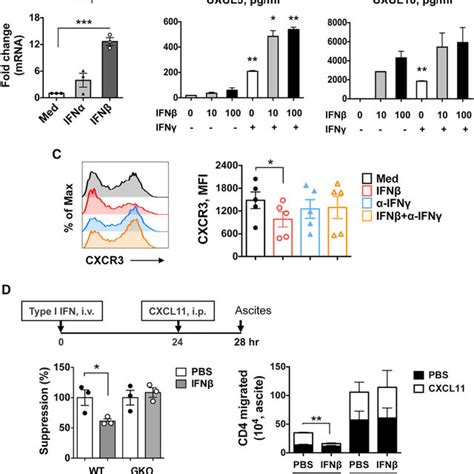 Type I Ifns Require Ifn γ Signaling To Regulate Cxcr3 Expression On
