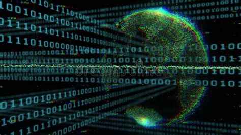 Binary Streams Converging Causing Color Clusters Merging Into Rotating