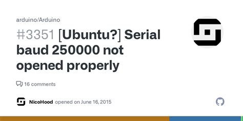 [ubuntu] serial baud 250000 not opened properly · issue 3351