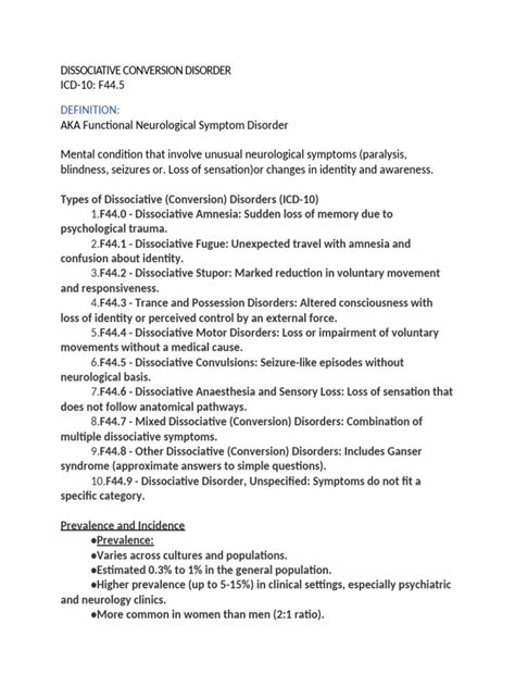 Dissociative Conversion Disorder 2 Pdf Dissociation Psychology Mental Disorder