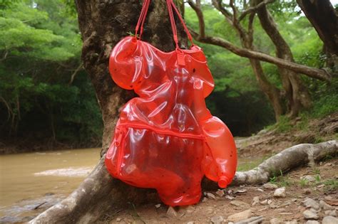 Premium Photo A Piece Of Polyethylene On The Tree Ecology