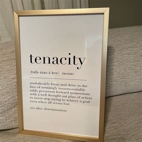 Tenacity Definition Inspirational Quote Gallery Wall Art Prints