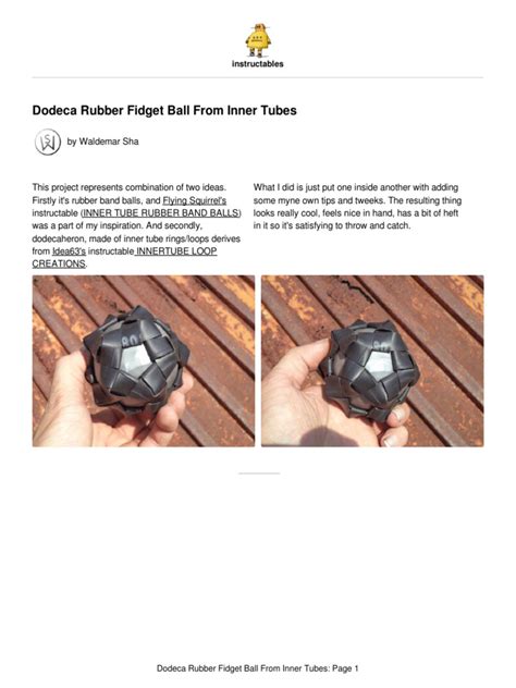 Dodeca Rubber Fidget Ball From Inner Tubes Pdf