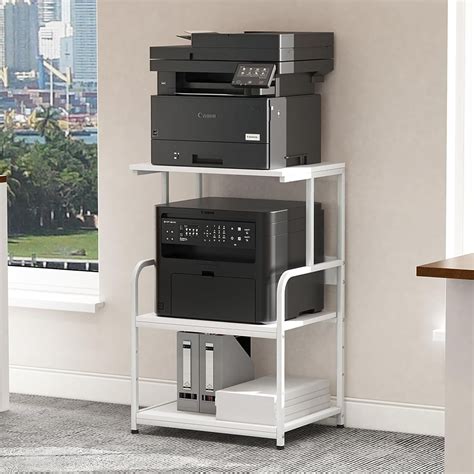 Printer Stand With Storage Shelf 3 Tier Printer Cart With Wheels Mobile