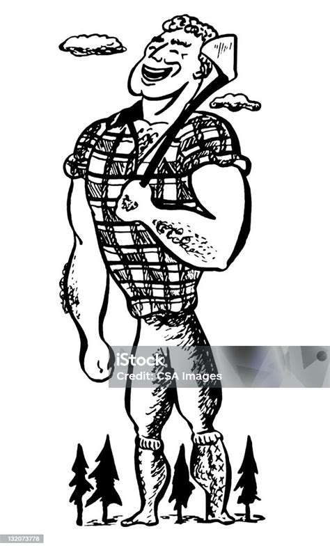 Paul Bunyan Stock Illustration Download Image Now Axe Black And