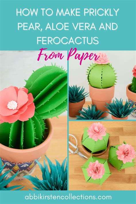 Paper Cactus Tutorial And Templates 3d Paper Cactus Craft Artofit