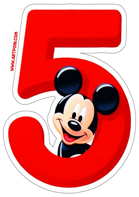 Mickey Mouse Número 5 Decoração De Aniversário Hora Da Festa Infantil