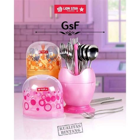 Gsf Lion Star Ruby Ts 31 Cutlery Keeper Plastic Spoon Holder Bekas Sudu Ruby Cutlery Holder