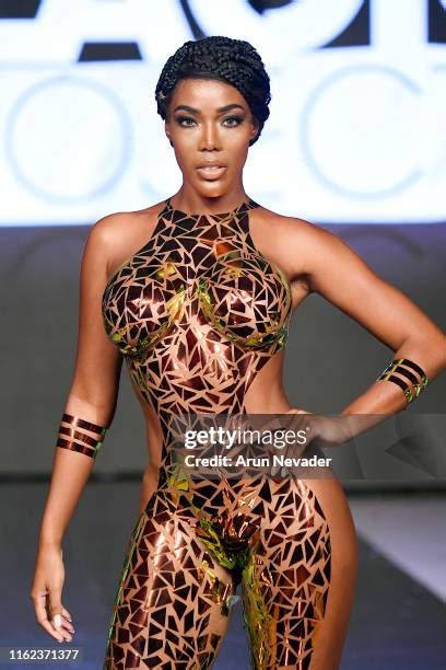 A Model Walks The Runway For Black Tape Project At Miami Swim Week