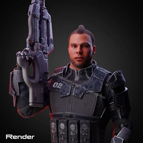 James Vega From The Mass Effect Saga Rblender