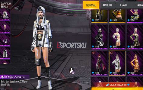 Harga Bundle Ko Night Shock Epic Free Fire Ff Esportsku