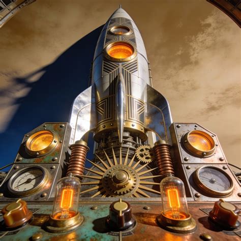 Free Retro Rocket Tower Image Rocket Vintage Steampunk Download