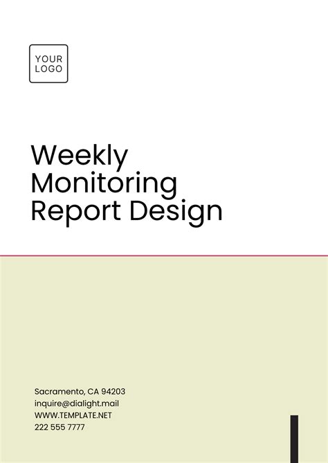 Free Weekly Monitoring Report Design Template To Edit Online