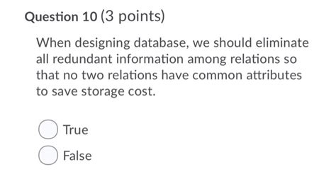 Solved Question Points Saved Every Relationship In Chegg