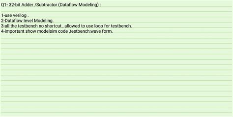 solved q1 32 bit adder subtractor dataflow modeling