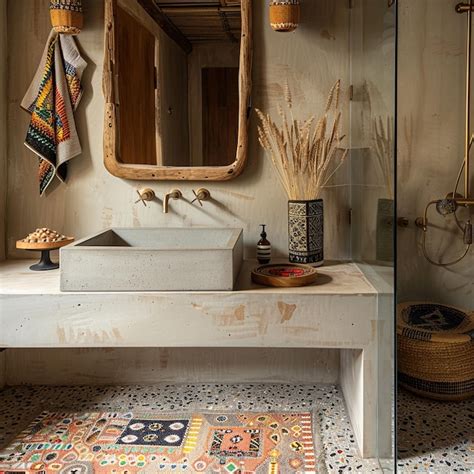 Classicafricaninspiredbathroomearthtones Premium Ai Generated Image