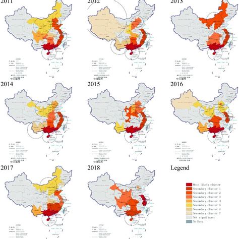 Spatiotemporal Clusters Of Hfmd In Mainland China 2011 2018