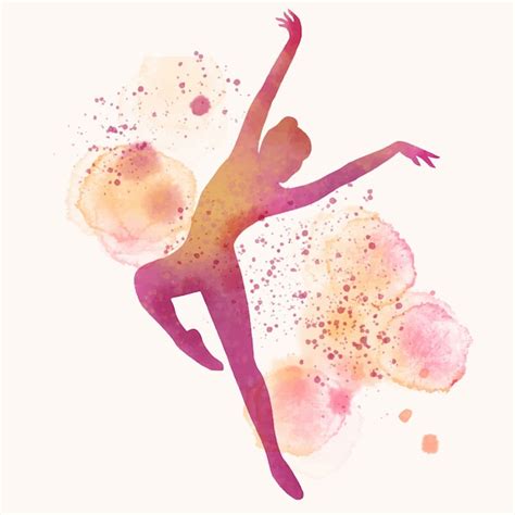 Premium Vector Watercolor Colorful Dancer Silhouette