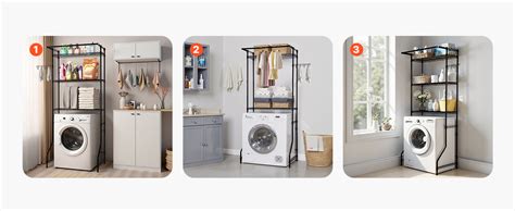 Vevor Over Washer And Dryer Storage Shelf Single Row 3 Tiers Washer
