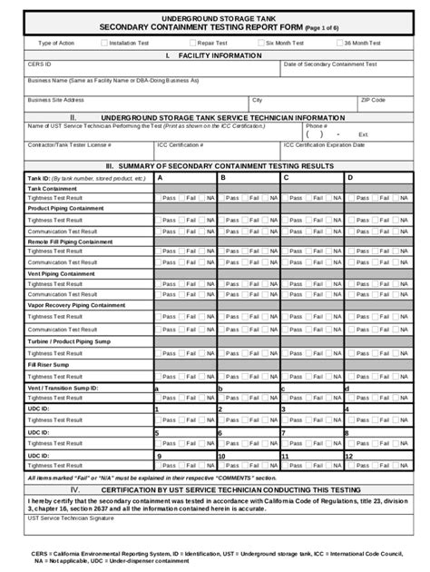 Secondary Containment Testing Report Doc Template Pdffiller