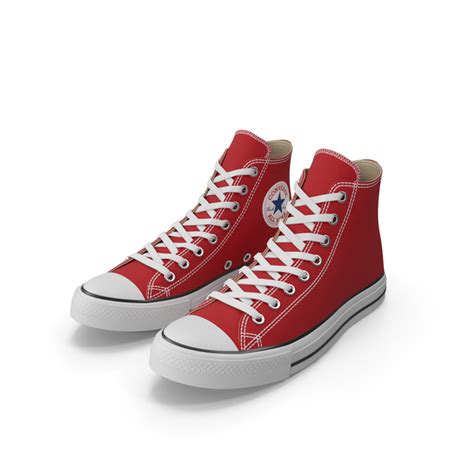 Red Converse All Stars Sneakers 3d Object 2606101105 Shutterstock