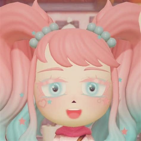 Cute Miitopia Drawing With Pink Hair And Blue Eyes