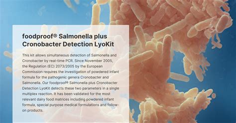 Salmonella Plus Cronobacter Detection Lyokit Hygiena