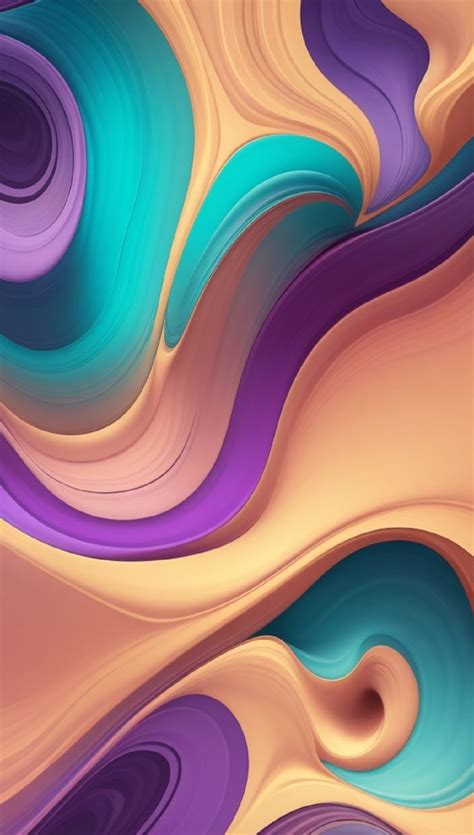 Abstract Wallpaper With Blue Purple And Yellow Wavy Lines