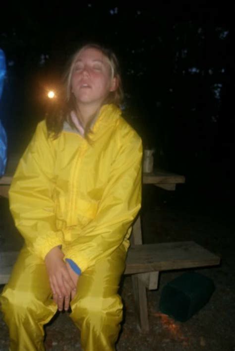Yellow Nylon Girl In 2024 Nylon Yellow Rain Gear