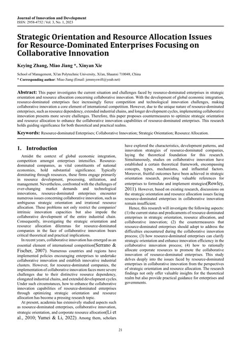 Pdf Strategic Orientation And Resource Allocation Issues For Resource Dominated Enterprises