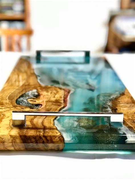 Serving Resin Board Handcrafted Board Polymer Clay Serving Tray Meat