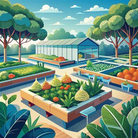 Hydroponic Vegetable Garden Vector Graphics Illustration Eps Source File Format Lossless Scaling