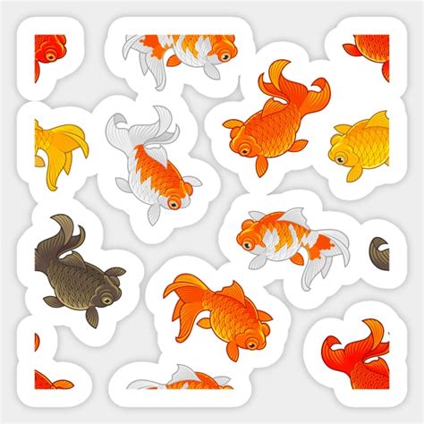 Goldfish Pattern Cute Sticker Teepublic