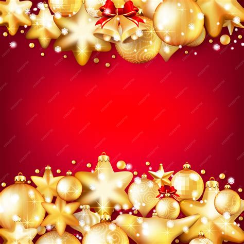 Red And Gold Christmas Background Premium Vector