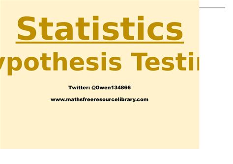 Edexcel As Level Chapter 7 Hypothesis Testing Powerpoint Maths Stuvia Uk