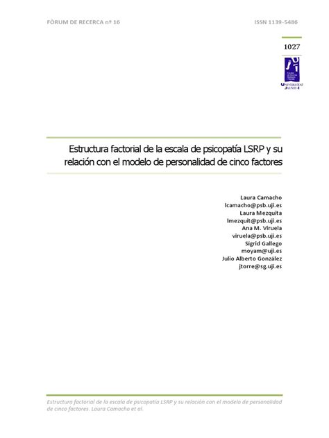 Levenson Self Report Psychopathy Scale Lsrp Pdf Psicopatía Psicología Clínica