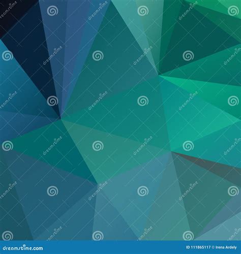 Vector Irregular Polygonal Square Background Triangle Low Poly Pattern Blue Green