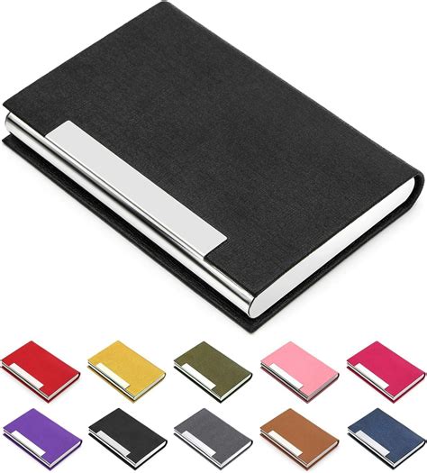 Business Card Holder Business Card Case Luxury Pu Leather And Stainless
