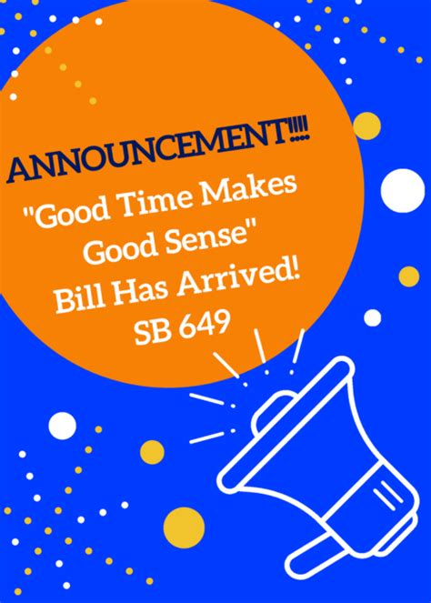 Good Time Makes Good Legislation Introduced By Senator Irwin Michigan