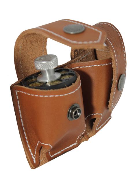 Saddle Tan Leather Double Speed Loader Pouch 22 38 357 Revolvers