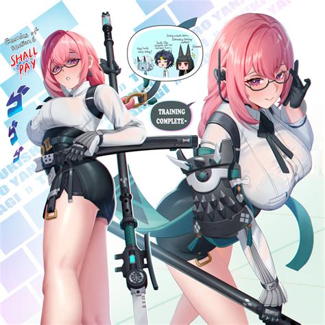 Rule 34 1girls Absurdres Adjusting Eyewear Asaba Harumasa Bare Legs