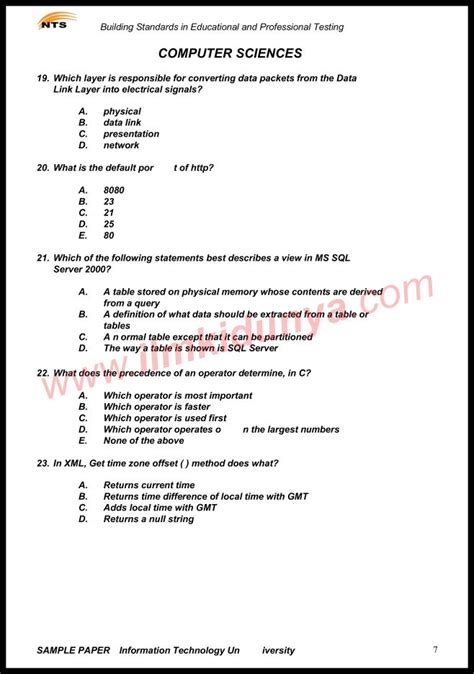 Nts Sample Papers General Knowledge