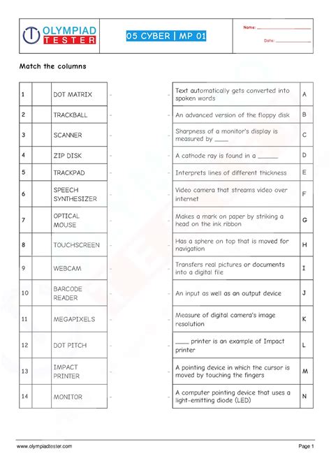 75 Computer Science Worksheets For Class 5 With Solutions Olympiad Tester