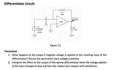 solved differentiator circuit r1 output lf356 c1 1 hf v1