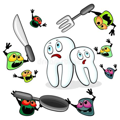 Germs Attacking Teeth Stock Vector Illustration Of Concept 27977274