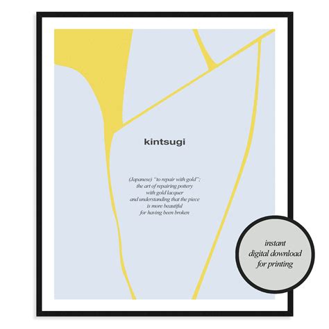 Kintsugi Printable Poster Abstract Minimalistic Healing Art Japanese