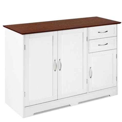 Costway Buffet Storage Cabinet Kitchen Sideboard With 2 Drawers