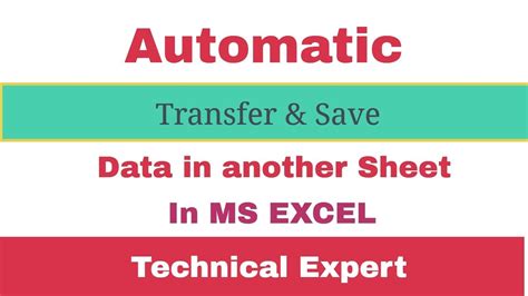 How To Automatically Transfer Data From One Sheet To Another Sheet In Excel Youtube