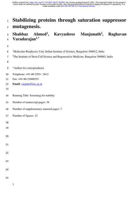Pdf Stabilizing Proteins Through Saturation Suppressor Mutagenesis