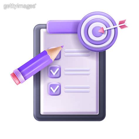 3D Checklist On Clipboard Target Cardboard Exam Paper Document
